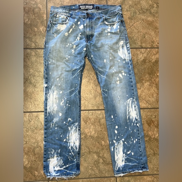 Akoo | Jeans | Mens Akoo Distressed Blue Jeans Size 36 | Poshmark